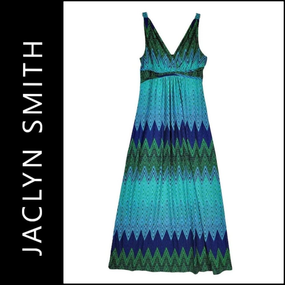 Jaclyn Smith Woman Stretch Maxi Dress Sleeveless Size… - Gem